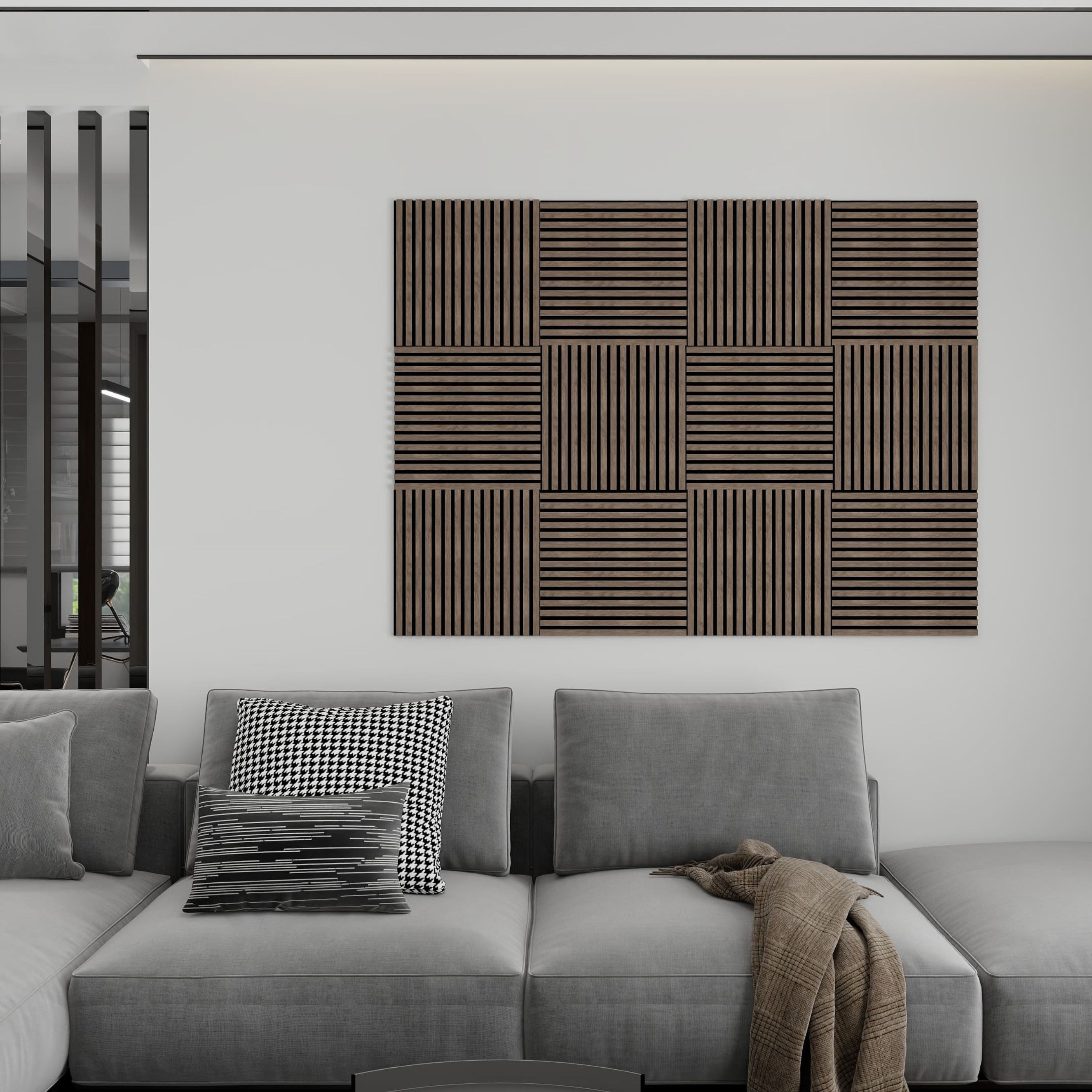 PROVISTON Akustik Wandpaneel 600 x 1200 mm | Walnuss MDF Akustik 3D ...
