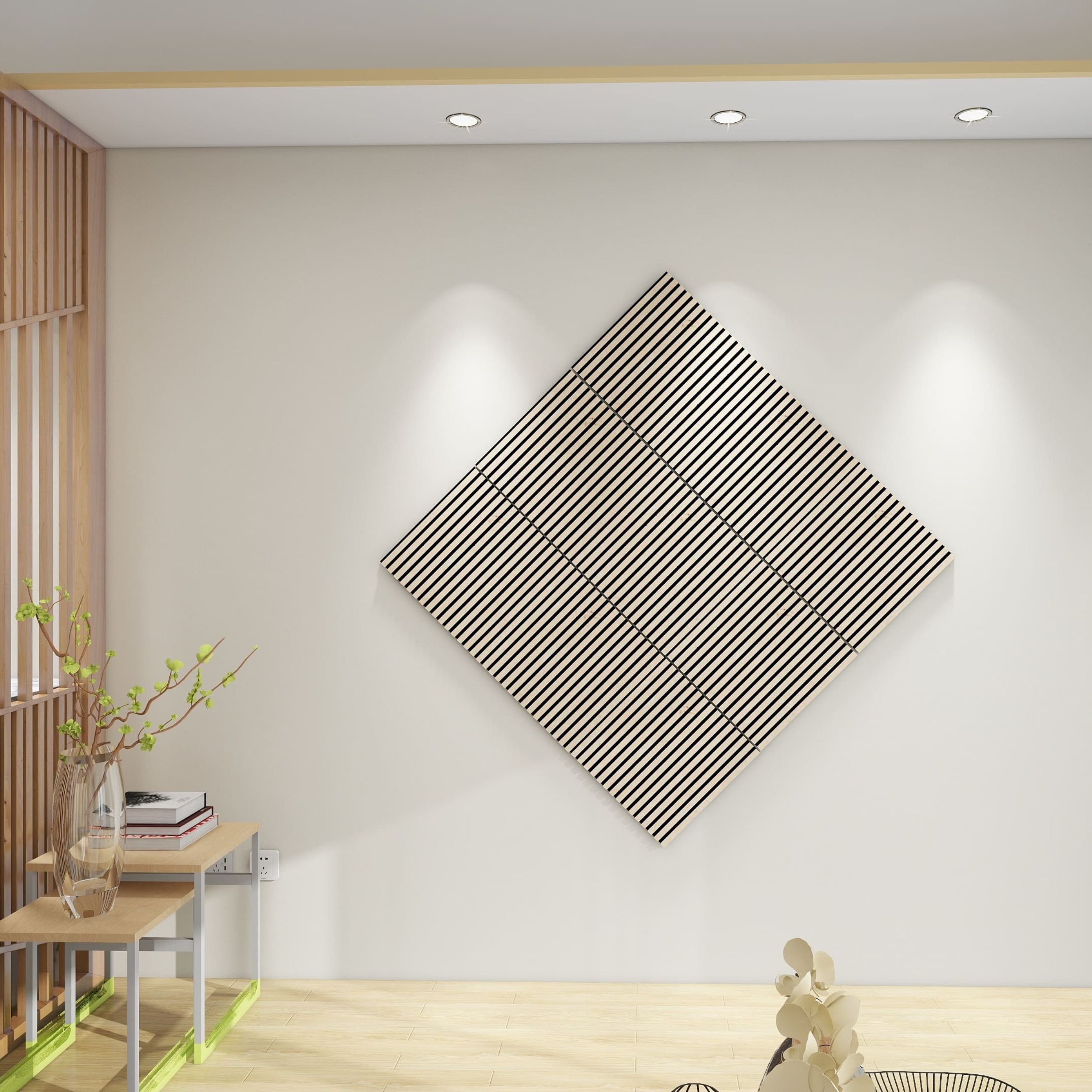 PROVISTON Akustik Wandpaneel 400 x 400 mm | Eiche Natur MDF Akustik 3D ...