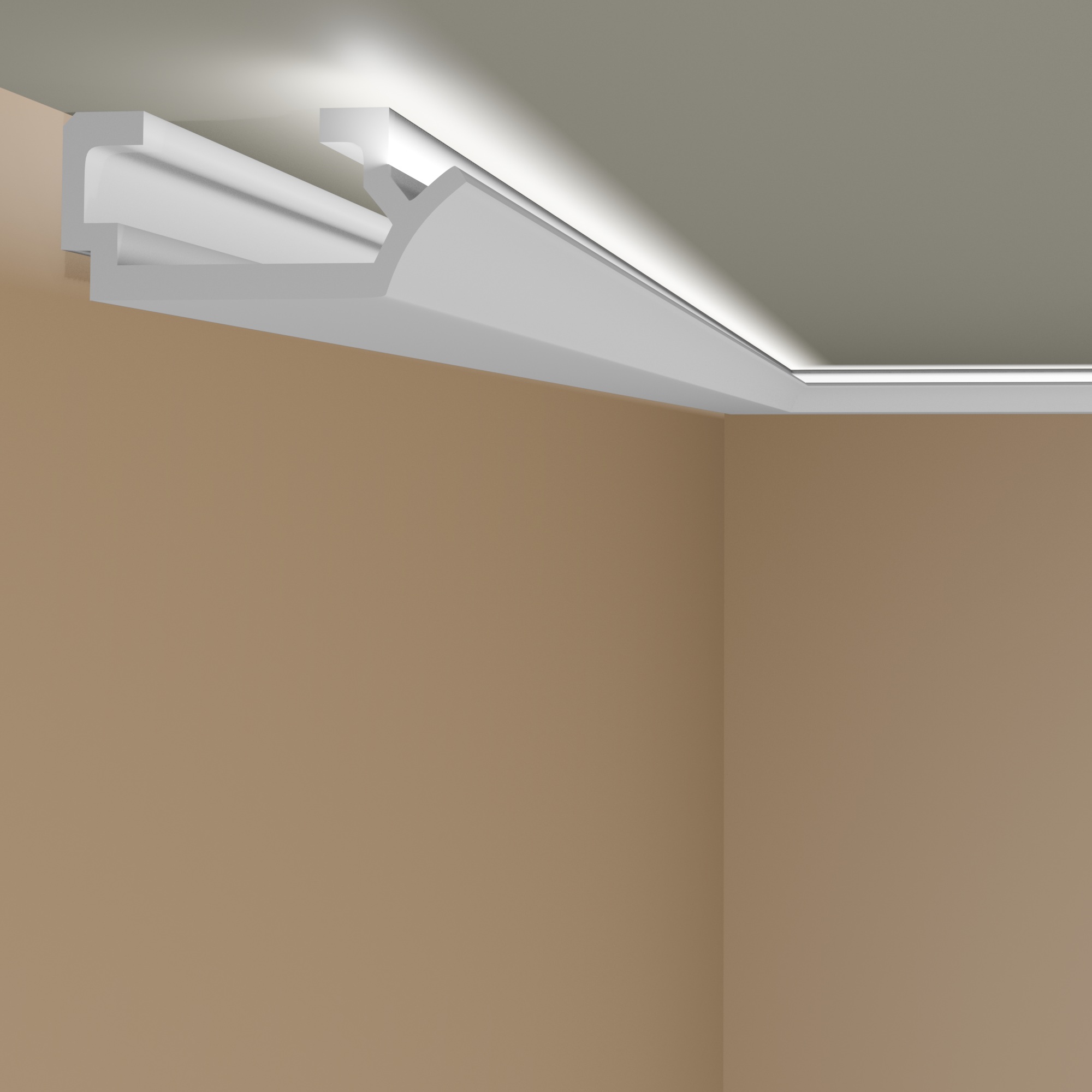 Elite Decor Lichtleiste KD410 Polystyrol 110 x 240 x 1150 mm Weiß ...