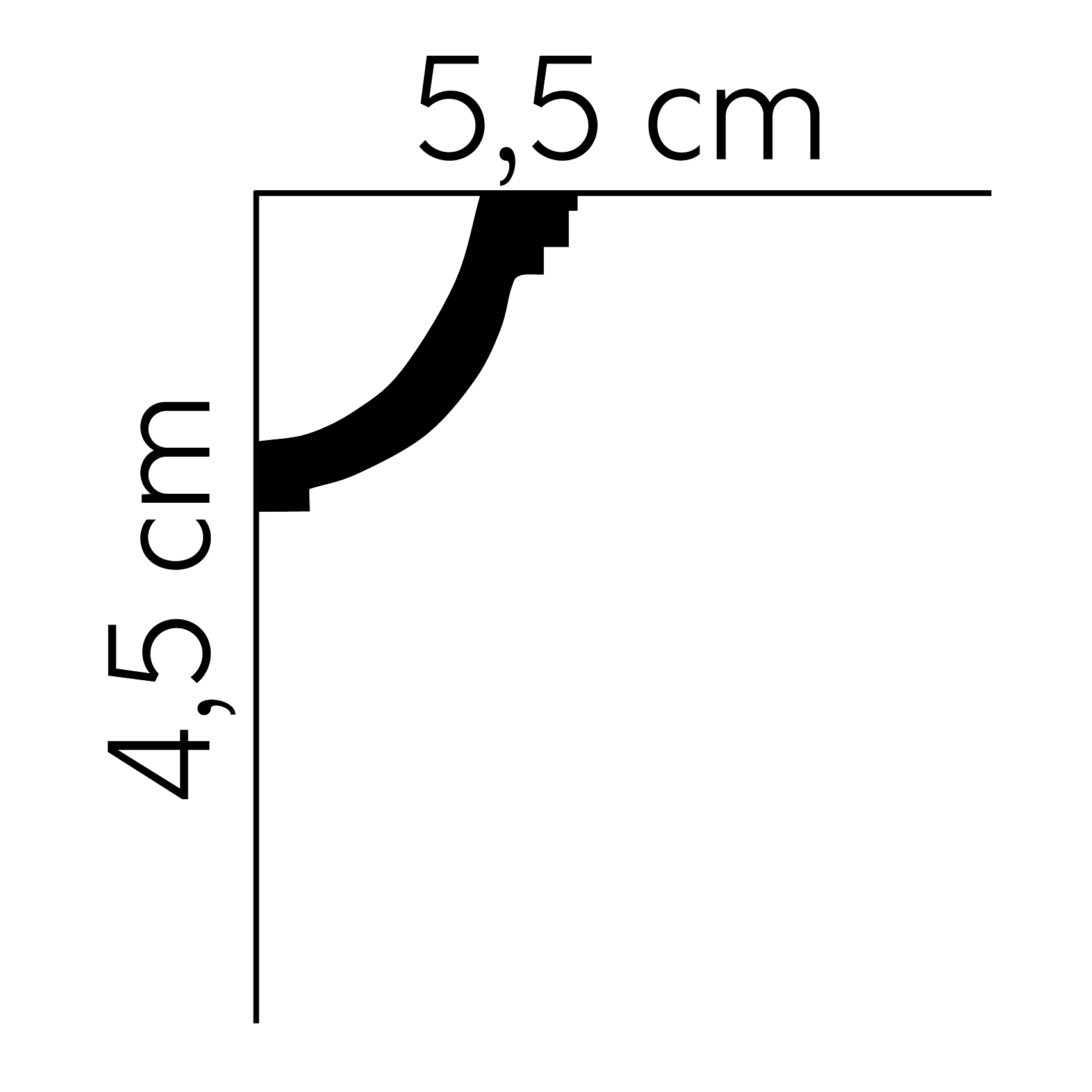 Mardom Deckenleiste Profoam 55 x 45 x 2000 mm Weiß | Profistuck