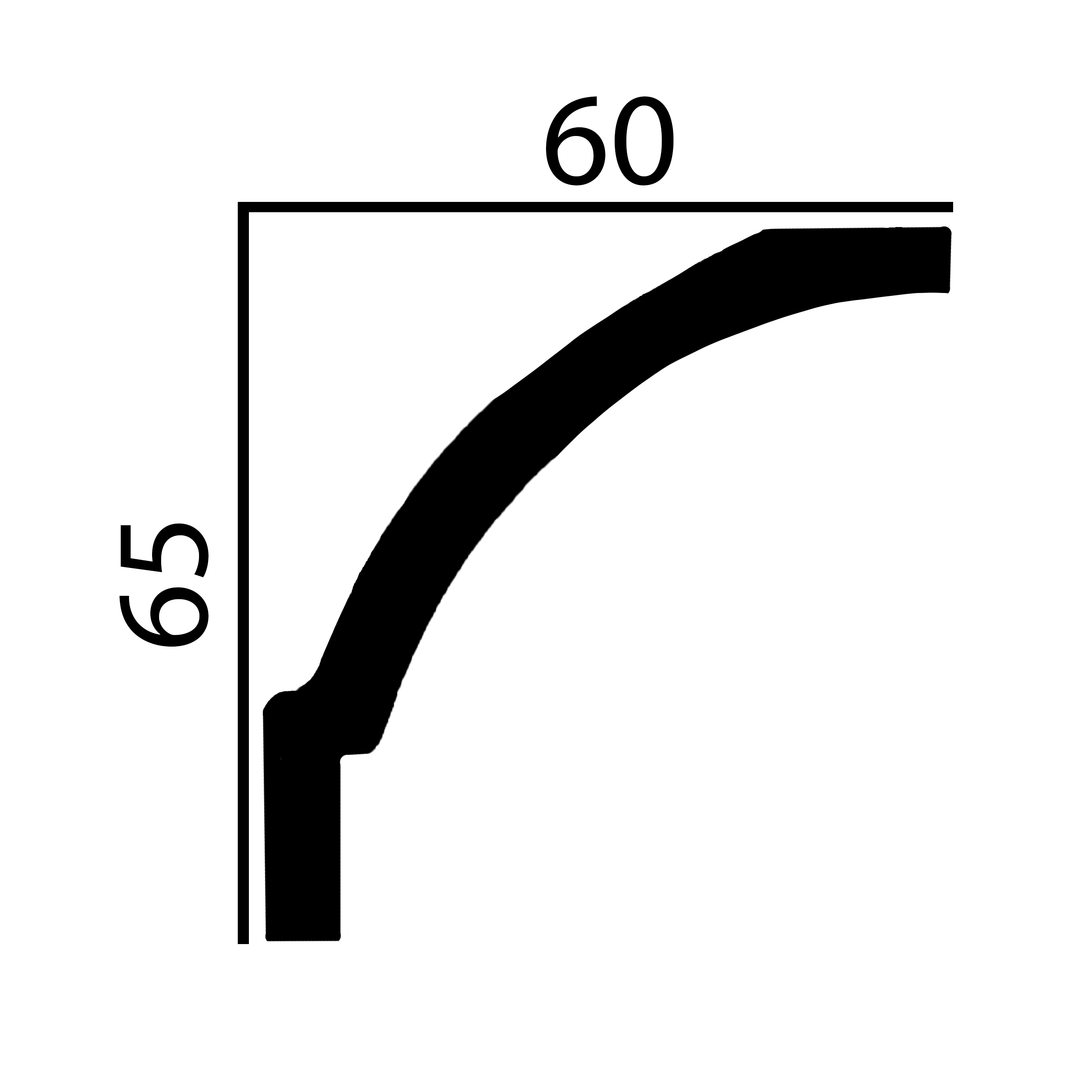 NMC Stuckleiste BW1 NOMASTYL 65 x 60 x 2000 mm Polystyrol weiß ...